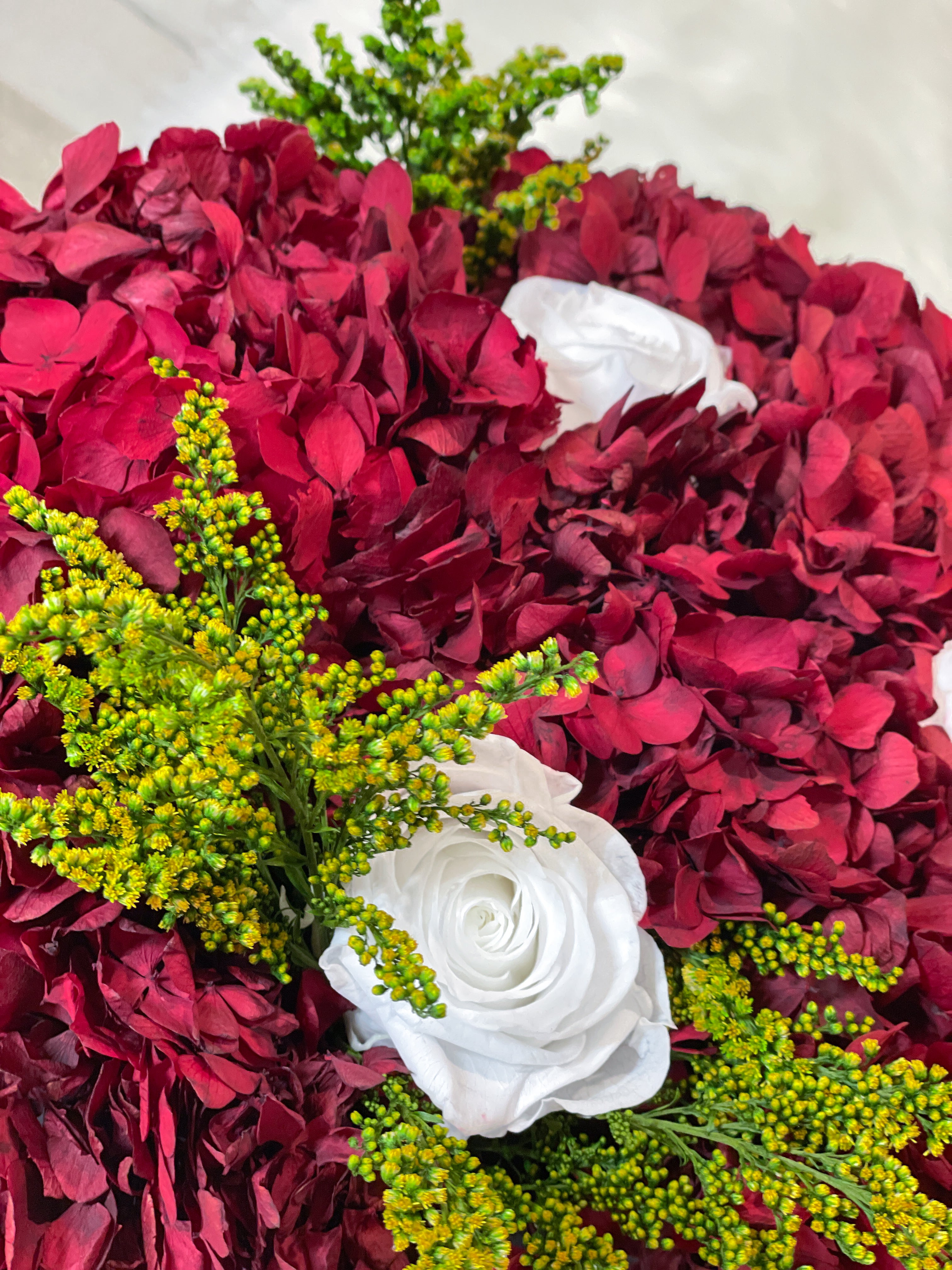 Allure Bouquet | Preserved Hydrangea and Infinity Roses in Black Box ...